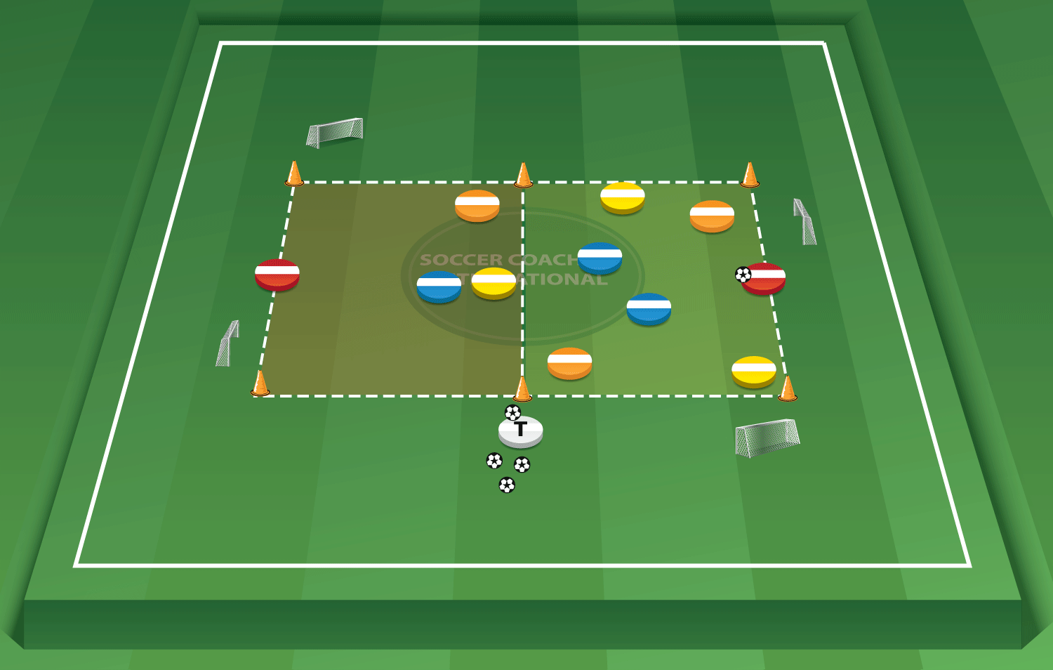 Positiespel 8 tegen 3 in 3 teams - Arne Slot | De Oefenstof Database